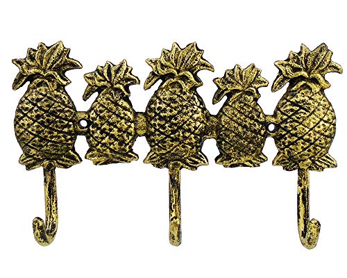 Cast Iron Pineapples Wall Hook Plaque