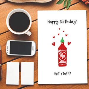 Maplelon Hot Stuff Happy Birthday Card, Funny Cute Bday Card for Husband Wife Boyfriend Girlfriend…