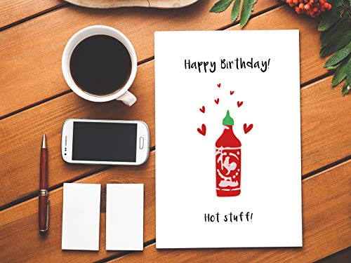 Maplelon Hot Stuff Happy Birthday Card, Funny Cute Bday Card for Husband Wife Boyfriend Girlfriend…