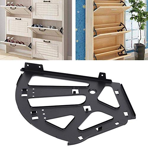 3 Layers Shoe Cabinet Flip Frame Shoe Rack Hinges Flip Drawer Hinge Black Shoe Cabinet Dump Rack with Mounting Accessories