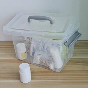 Lesbin 6-Pack Plastic Storage Box, 6 L Clear Storage Bins with Lid