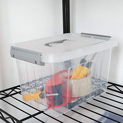 Lesbin 6-Pack Plastic Storage Box, 6 L Clear Storage Bins with Lid