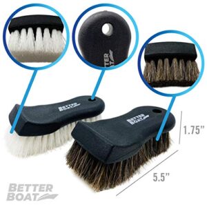 Upholstery Brush Set Carpet Brush Car Cleaning Brush Horse Hair Brush and Car Brush Horsehair Detailing for Car Upholstery Cleaner Leather Brush, Interior, Boat, Couch and Sofa