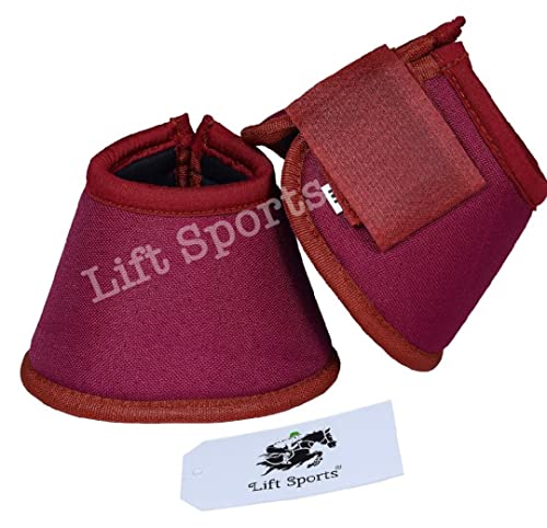 Lift Sports Horse Bell Boots 8 Colors Over Reach No Turn Bell Boots Wrap Tack Protection Equine (Medium, Orange)