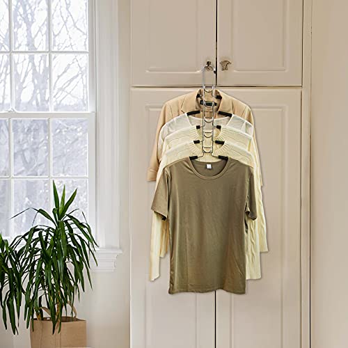 Nature Smile (4 Pack) 5 in 1 Anti Slip Metal Sweater Coat Hangers,Multi Layers T Shirt Wardrobe Clothes Rack,Heavy Duty Metal Space Saver Blouse Hanger Closet Storage Organizer