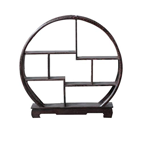 Healifty Chinese Antique Display Rack Art Retro Wall Shelf Carving Crafts Flower Pot Book Rack Organizer Shadow Box Decor for Home Desk Decoration Floating Wood Shelves