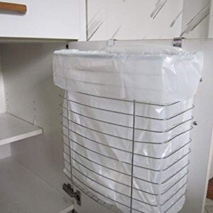 Dependable Industries Over the Cabinet Grocery Bag Holder Dispenser Basket Garbage Bag Rack Kitchen Storage Chrome