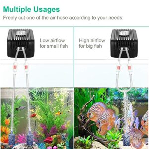 Aquarium Air Pump for Fist Tank - Small and Quiet Dual Outlet Aerator Pump Fish Tank Oxygen Bubbler with Aquarium Air Pump Accessories Air Stones Airline Tube Check Valves