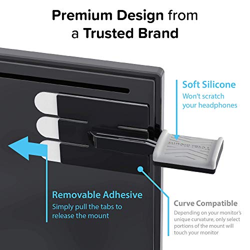 TotalMount Monitor Stand for Headphones and Headsets (Premium-Grade Holder Saves Desk Space and Protects Headphones)