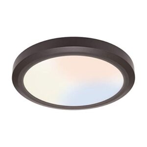 lit-path led flush mount ceiling light fixture, 3000/4000k/5000k switch, cri80+, dimmable 11 inch slim edge light, 12.5w 875 lumen, aluminum housing, 1-pack, bronze finish