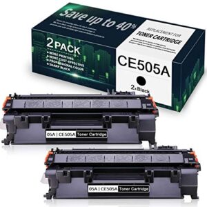 2-Pack Black 05A | CE505A Toner Cartridge Replacement for HP P2035 P2035n P2055 P2055d P2055dn P2055x Printer Toner - by VaserInk