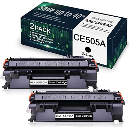 2-Pack Black 05A | CE505A Toner Cartridge Replacement for HP P2035 P2035n P2055 P2055d P2055dn P2055x Printer Toner - by VaserInk