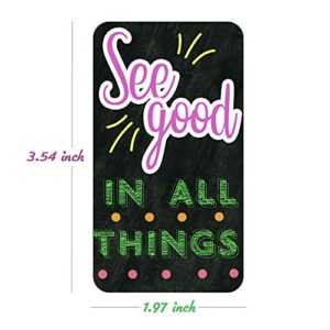 SpringFlower 100 Pack Motivational Quote Cards-Positive Affirmation, Encouragement, Inspirational and Kindness note cards For Kids' Lunch Box-Chalkboard Design(Business Card Size and Blank Back)