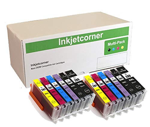 Inkjetcorner Compatible Ink Cartridges Replacement for 280 281 PGI-280XXL CLI-281XXL for use with TS8322 TS8320 TS9120 TS8120 TS8220 TS8222 Printer (12-Pack)