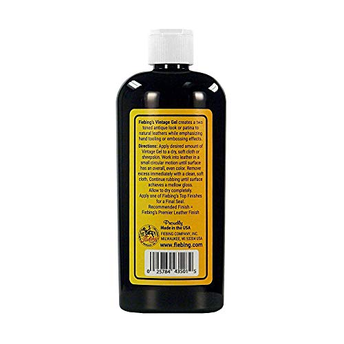 Fiebing's Vintage Gel - Black 8oz - Antique Gel for Leather