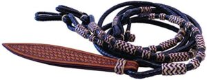 buffalo leather softy romel reins with rawhide accents