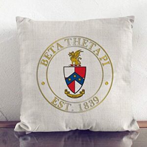 Greekgear Beta Theta Pi Crest Linen Pillow