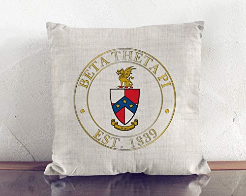 Greekgear Beta Theta Pi Crest Linen Pillow