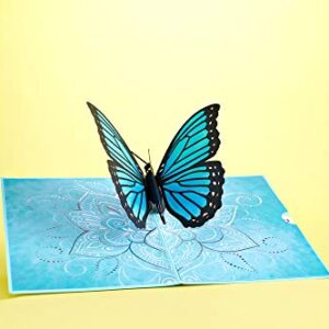 Lovepop Mother's Blue Morpho Pop Up Card - 3D Card, Card for Mom, Mom Birthday Card, Mother's Day Pop Up Card, Card for Wife, Greeting Card Pop Up, Butterfly Card, Nature Card