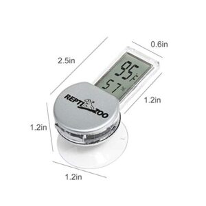 REPTI ZOO Reptile Thermometer Hygrometer with Suction Cup, Digital Thermometer Hygrometer for Reptile Rearing Box Terrarium Tank Bearded Dragon, Temperature & Humidity Gauge Fahrenheit (℉)