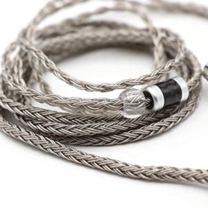 Linsoul Tripowin Zonie 16 Core Silver Plated Earphone Cable for BL03 TRN V90 V80 AS10 ZS10 ZS6 ES4 iems (2pin-0.78mm, 3.5mm, Grey)