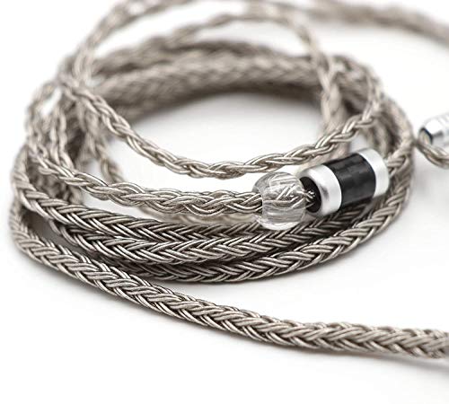 Linsoul Tripowin Zonie 16 Core Silver Plated Earphone Cable for BL03 TRN V90 V80 AS10 ZS10 ZS6 ES4 iems (2pin-0.78mm, 3.5mm, Grey)