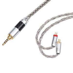 Linsoul Tripowin Zonie 16 Core Silver Plated Earphone Cable for BL03 TRN V90 V80 AS10 ZS10 ZS6 ES4 iems (2pin-0.78mm, 3.5mm, Grey)