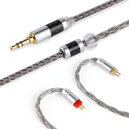 Linsoul Tripowin Zonie 16 Core Silver Plated Earphone Cable for BL03 TRN V90 V80 AS10 ZS10 ZS6 ES4 iems (2pin-0.78mm, 3.5mm, Grey)