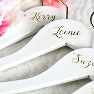 Personalized Bridesmaid Hangers Personalized Name Bride Hanger For Wedding Dress Wedding Favors Bridal Shower Gifts for Bride and Groom Hangers (White(White)