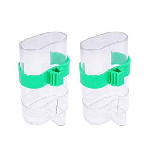 POPETPOP Water Feeders for Birds - 2 Pack Bird Water Dispenser, Automatic Bird Feeder for Parrot Parakeet Cockatiel