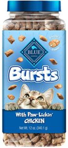 blue buffalo bursts crunchy cat treats, chicken 12-oz tub