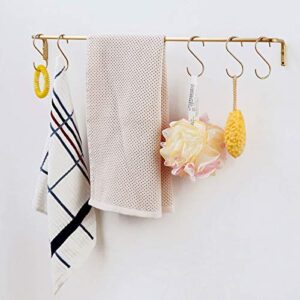 BAEYAR Brass S Hook, Gold Hook, S-Shaped Hook, Suitable for Bathroom, Closet, Kitchen, Flower Basket, Outdoor S-Shaped Hook, S-Shaped Brass Hook Recommended by WongWin. 4 Pieces