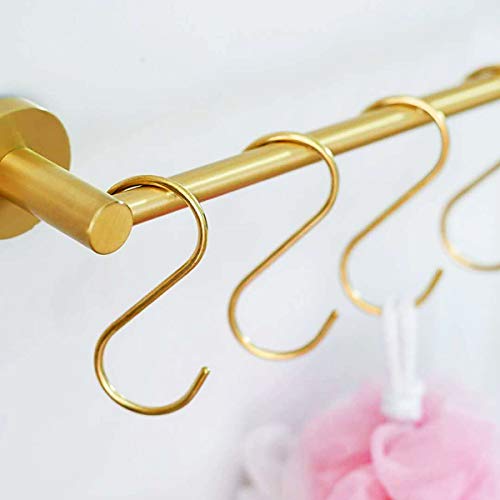 BAEYAR Brass S Hook, Gold Hook, S-Shaped Hook, Suitable for Bathroom, Closet, Kitchen, Flower Basket, Outdoor S-Shaped Hook, S-Shaped Brass Hook Recommended by WongWin. 4 Pieces