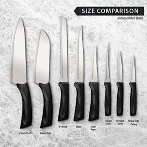 Rada Cutlery Anthem Series French Chef Knife Stainless Steel Blade with Ergonomic Black Resin Handle, 13-3/8 Inches