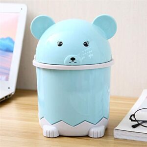 clothful kitchen gadgets，desktop flip trash can cover mini portable garbage storage bin panda flip desktop，trash can