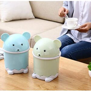 Clothful Kitchen Gadgets，Desktop Flip Trash Can Cover Mini Portable Garbage Storage Bin Panda Flip Desktop，Trash Can