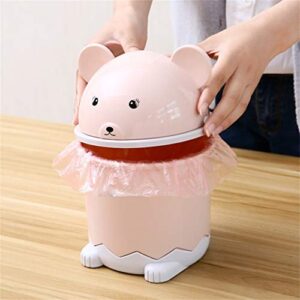 Clothful Kitchen Gadgets，Desktop Flip Trash Can Cover Mini Portable Garbage Storage Bin Panda Flip Desktop，Trash Can