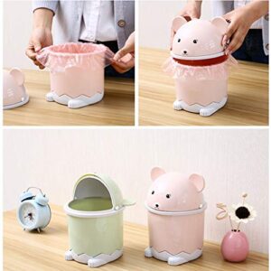 Clothful Kitchen Gadgets，Desktop Flip Trash Can Cover Mini Portable Garbage Storage Bin Panda Flip Desktop，Trash Can