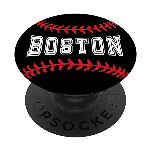 Baseball Ball Graphics on Black: Sports - Boston PopSockets PopGrip: Swappable Grip for Phones & Tablets