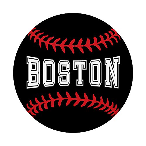 Baseball Ball Graphics on Black: Sports - Boston PopSockets PopGrip: Swappable Grip for Phones & Tablets