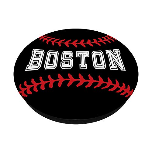 Baseball Ball Graphics on Black: Sports - Boston PopSockets PopGrip: Swappable Grip for Phones & Tablets