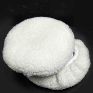 ZYTC Car Polishing Waxing Sleeve Woolen Polisher Pad Bonnet Microfiber Waxer Pad Soft Pack of 5 (Wool White, 5"-6")