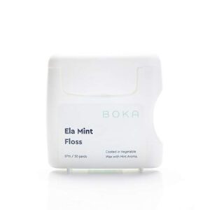 boka ela mint woven dental floss, made from natural vegetable wax, teflon-free and petroleum-free, 30 yards of waxed floss (pack of 1)