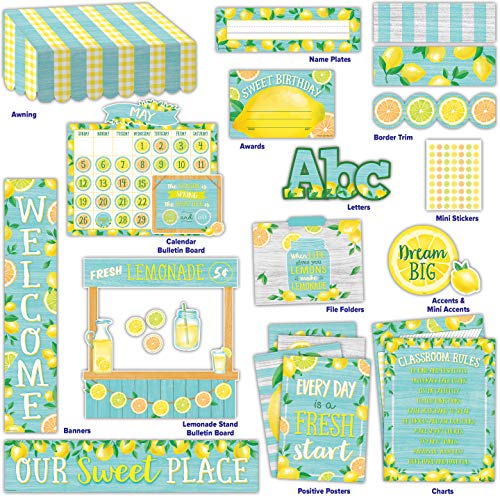 Lemon Zest Classroom Environment Décor All in One Collection Kit