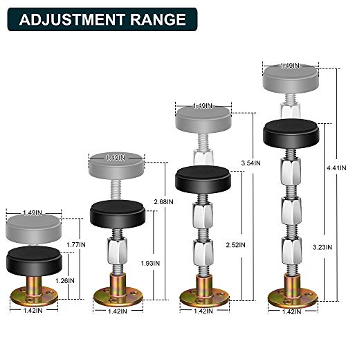 Krisler Adjustable Threaded Bed Frame Anti-Shake Tool, Headboard Stoppers, Bedside Headboards Prevent loosening Anti-Shake Fixer, Easy Install (30-112mm)