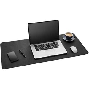 gallaway leather desk mat,desk writing pad - office desk pad, large 36" x 17" black, desk mats on top of desks, gift ready elegant computer desk mat desk cover desk pad protector pu leather