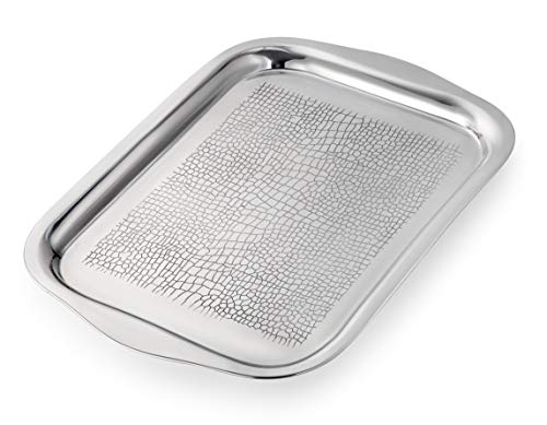 Elegant Serving Tray, Whiskey Tray Ideal for Bathroom Tray, Perfume Tray, Bar Tray, Coffee Table Tray and Vanity Tray - Stainless Steel Tray