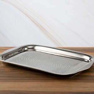 Elegant Serving Tray, Whiskey Tray Ideal for Bathroom Tray, Perfume Tray, Bar Tray, Coffee Table Tray and Vanity Tray - Stainless Steel Tray