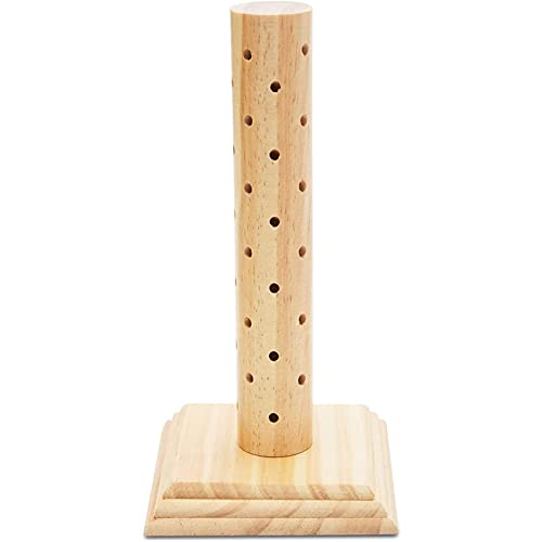 Juvale Lollipop Display Holder, Wooden Cake Pop Stand (9 Inches, 48 Holes)