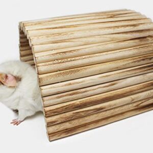 Flexible Wood Hideout - Extra Large - House, Tunnel, Ramp, Bridge, Tube for Guinea Pigs, Ferrets, Hedgehogs, Chinchillas, Small Rabbits, and Other Small Animals - Accessories, Toys, and Supplies